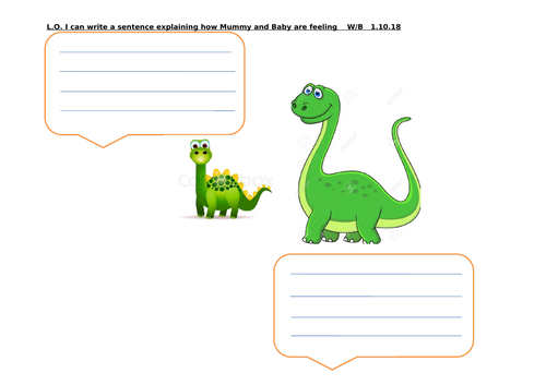 The Little Dino talk for writing story and resources | Teaching Resources