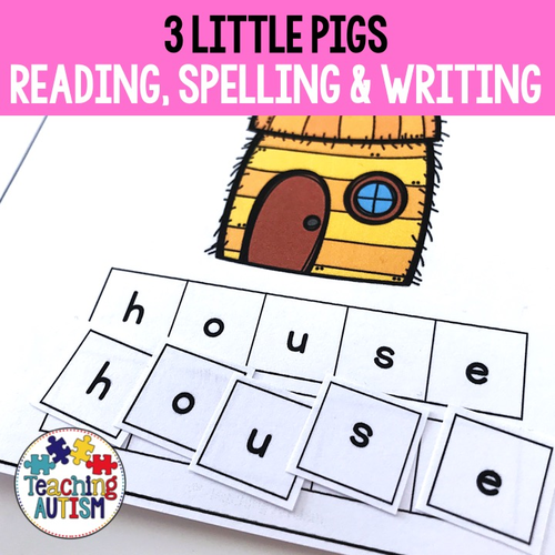 3 Little Pigs Spelling and Handwriting Task Cards | Teaching Resources