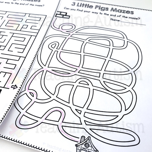3 Little Pigs Maze Worksheets | Teaching Resources