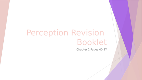 AQA GCSE Psychology - Perception Revision Booklet | Teaching Resources AQA GCSE Psychology - Perception Revision Booklet | Teaching Resources