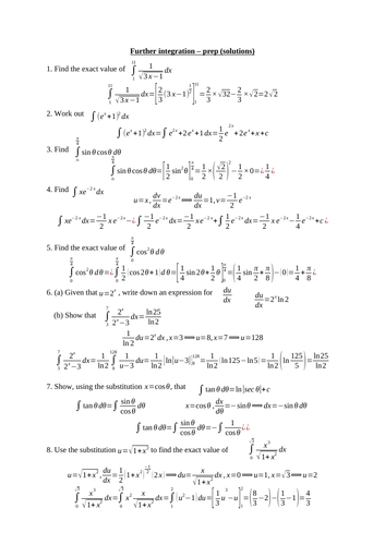 Further integration (new A level maths) | Teaching Resources