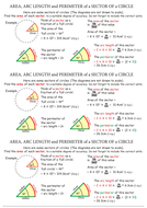 AREA, ARC LENGTH and PERIMETER of SECTORS of CIRCLES 60 Questions ...