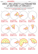 AREA, ARC LENGTH and PERIMETER of SECTORS of CIRCLES 60 Questions ...