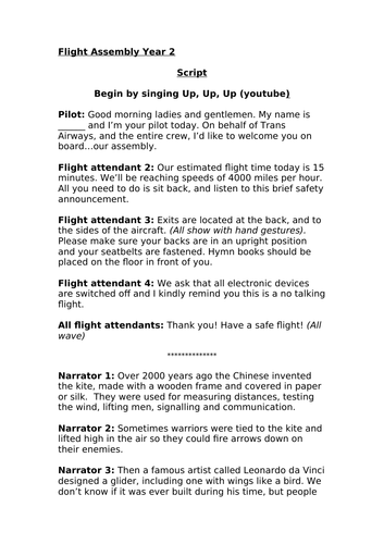 Flight / Wright brothers Assembly Script with notebook and powerpoint ...