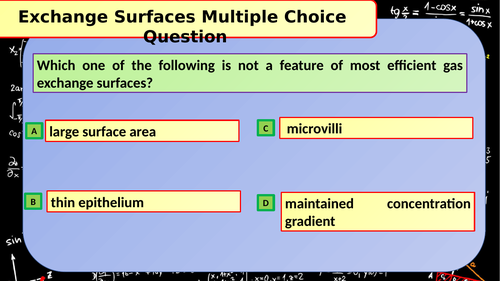 FREE A Level Biology Gas Exchange Surfaces Multiple Choice Questions ...