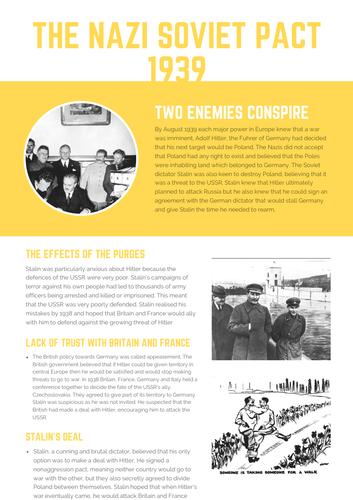 Super simple fact file: Nazi Soviet Pact 1939 | Teaching Resources