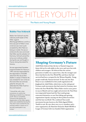 Hitler Youth Study Guide | Teaching Resources