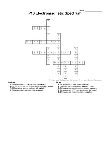 Physics GCSE Revision Crosswords | Teaching Resources