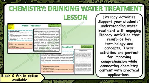 KS4 GCSE Chemistry (Science) Water Treatment (Drinking Water Treatment ...