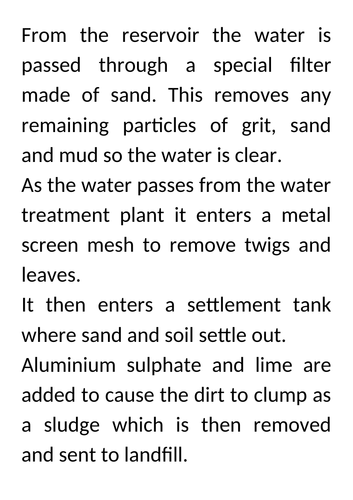 AQA KS4 GCSE Chemistry (Science) Water Treatment (Drinking Water ...