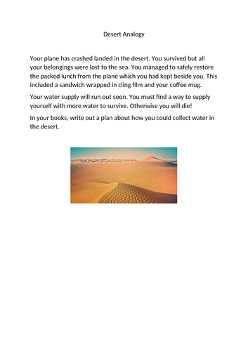 Desert analogy | Teaching Resources