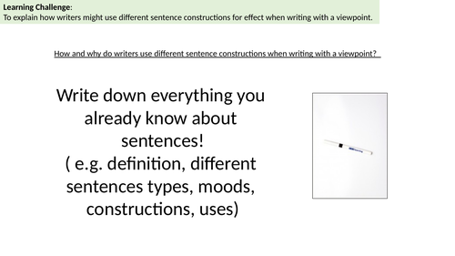 How do writers vary their sentence constructions when writing with a ...