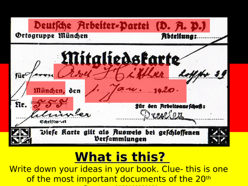 Germany Weimar Republic Nazi Party 25 points | Teaching Resources