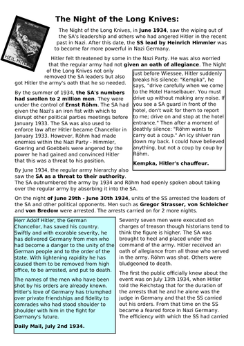 Nazi Germany Night of the Long Knives | Teaching Resources