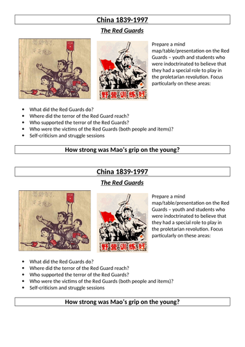 China and its Rulers Homeworks | Teaching Resources