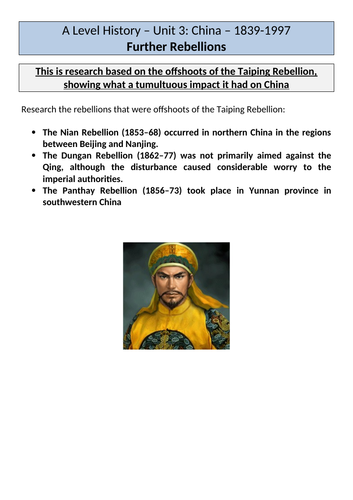 China and its Rulers Homeworks | Teaching Resources
