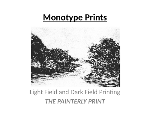 Monoprinting - Edgar Degas (Light Field and Dark Field Monotype prints ...