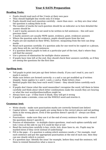 Year 6 SATs Tops Tips (Reading, Grammar and Spelling) | Teaching Resources