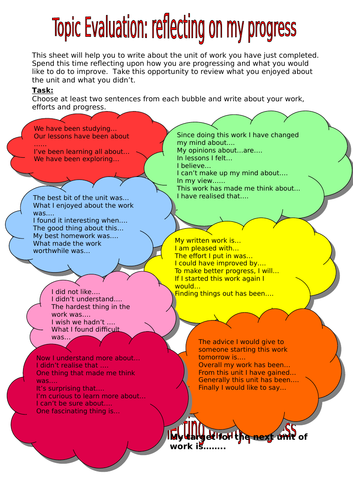 Topic Evaluation | Teaching Resources