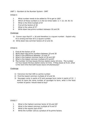 Unit 1 Numbers and the number system | Teaching Resources