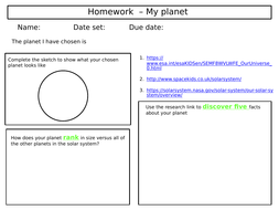 KS3 Homework tasks: Space | Teaching Resources
