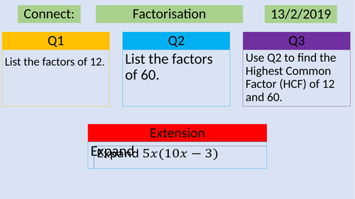 Factorising expressions using a single bracket | Teaching Resources Factorising expressions using a single bracket | Teaching Resources