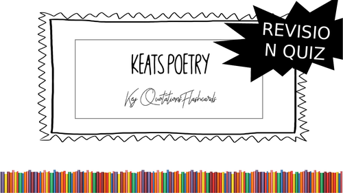 Keats Poetry Quotations Flash Cards (AQA A-Level Literature Anthology ...
