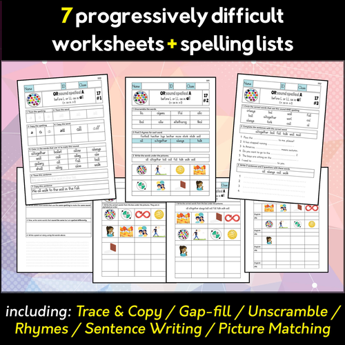 English Spelling and Phonics Pack - OR sound spelled A before L or LL ...