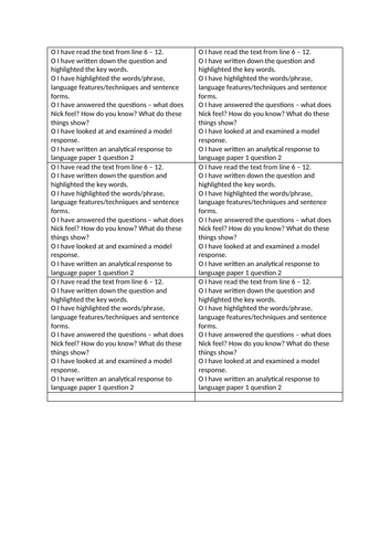AQA Language paper 1 section A | Teaching Resources