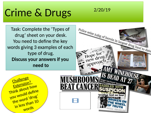 Crime: Different Drugs & The Law | Teaching Resources