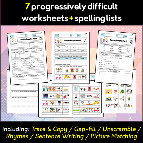 English Spelling and Phonics Pack - Common Exception Words | Teaching ...