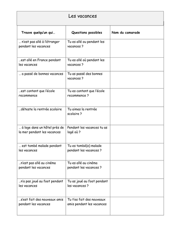 BUNDLE ON VACANCES FOR GCSE FOUNDATION | Teaching Resources