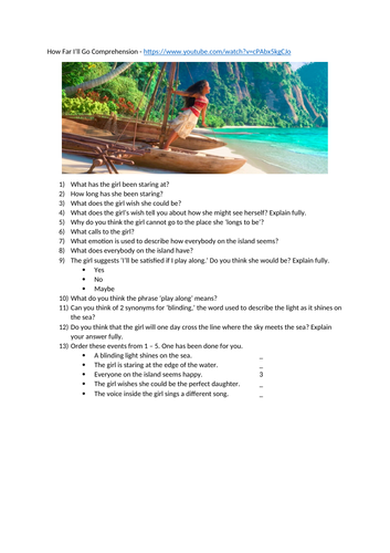 Moana - KS2 Whole Class Reading Comprehensions! | Teaching Resources