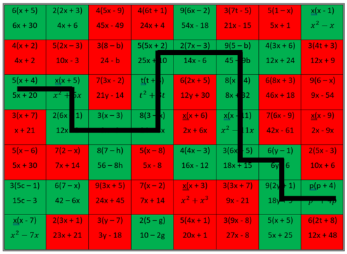 Expanding Single Brackets maze | Teaching Resources