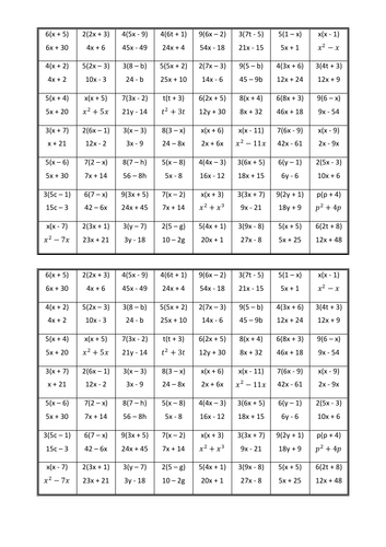 Expanding Single Brackets maze | Teaching Resources