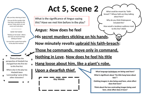 Macbeth: Act 5, Scene 2-6 | Teaching Resources