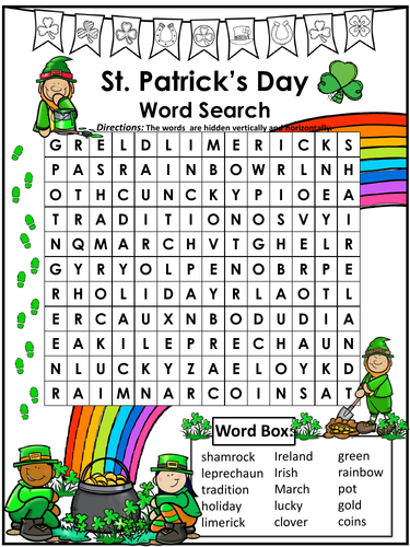 St. Patrick's Day Word Searches - Easy and Hard | Teaching Resources