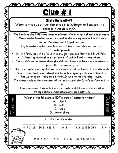 Water Cycle ESCAPE ROOM! - Earth Science - NO PREP, PRINT & GO ...