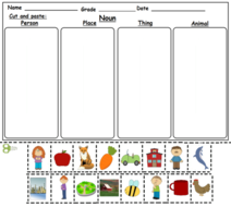 Noun Cut and Paste Worksheet | Teaching Resources