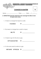 Changes in Matter (Worksheet & AK) | Teaching Resources