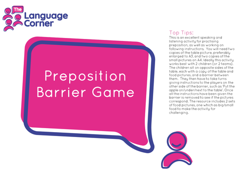 Positional Language Barrier Game | Teaching Resources