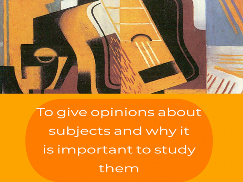 GCSE Spanish School subjects opinions and importance using the ...