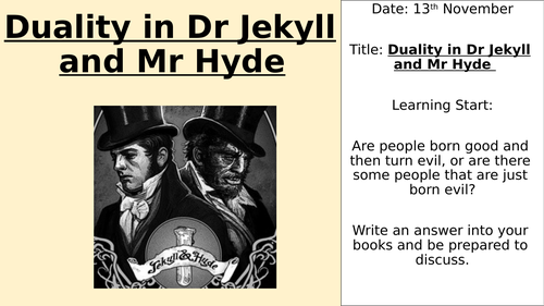 Jekyll & Hyde Revision SOW Lit Paper 1 | Teaching Resources