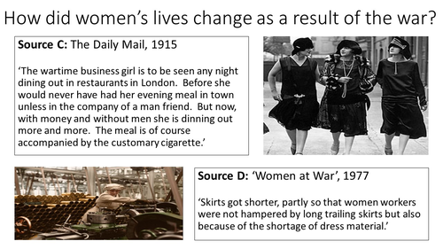 How did women's lives change as a result of the First World War ...