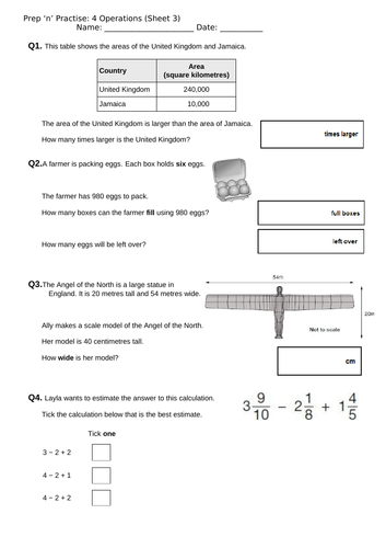 Y6 SATs homework - Six weeks, 24 documents ' Prep and Practise ...