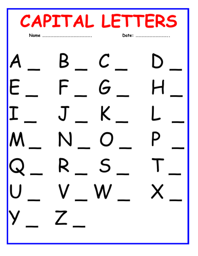 CAPITAL LETTERS - PowerPoint & Practice Sheet | Teaching Resources