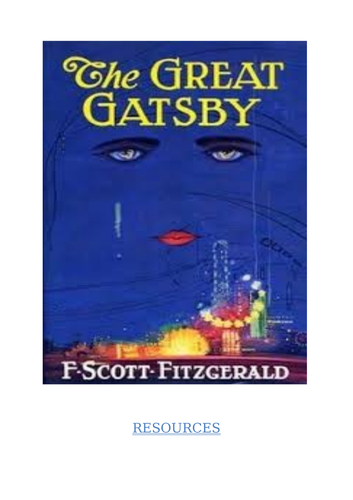 AQA A Level English Literature B Resource Booklet: THE GREAT GATSBY ...