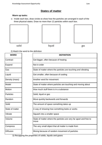 States of matter formative assessment/test/quiz | Teaching Resources