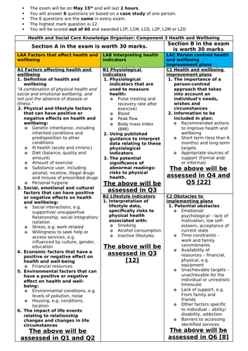 L2 BTEC Tech Health & Social Care - C3 - Exam (WHOLE UNIT) 2017 ...