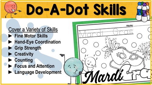 Mardi Gras Bingo Dot Dauber Worksheets - Do-A-Dot Marker Printable ...